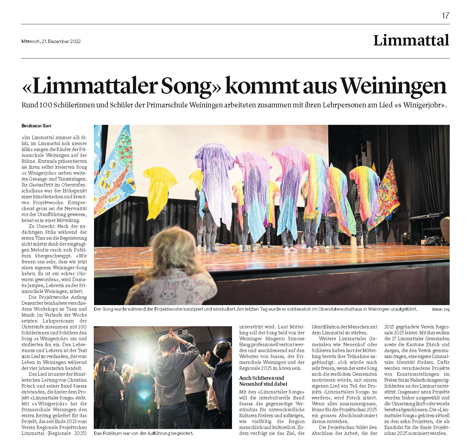 Pressetext ZH_LiZ_Limmattaler Song kommt nach Weiningen 2022 - SSASSA